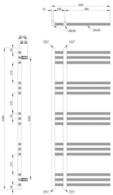 Sapho - Koupelnový radiátor MAGDALENA 408W/230V 50x120 cm lesklý chrom