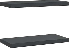 Nástěnné police 2 ks 50 x 23,5 cm černé nerezová ocel 30295