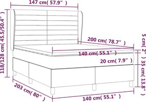 Box spring postel s matrací růžová 140x200 cm samet 3129278