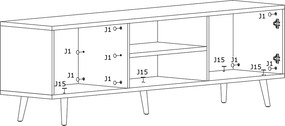 Obývací stěna BRILLO s komodou | 280 cm + 120 cm | dub ribbeck/bílá