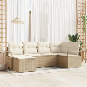 Set pohovek 6 ks Béžová polyratan 3346451