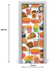 Fototapeta na dveře samolepící fast food 75x205 cm