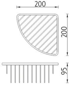 Nimco Drátěná rohová polička - BO 303N-26