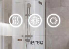 Mereo, Mereo Zrcadlo hranaté 80x60 cm, LED osvětlení, kosmetické zrcátko, černý rám, odmlžování, MER-CN173