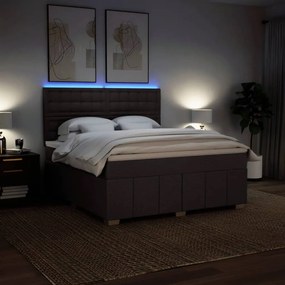 Box spring postel s matrací tmavě hnědá 180x200 cm textil 3294064