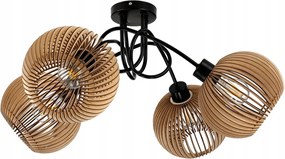 LED LOFT lampa, spiral, dřevěná, 4xe27, do pokoje, dekorativní dřevěný lustr