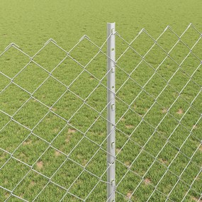 Plot s řetězovým odkazem a sloupkem 10 x 1,5 m Pozinkovaná ocel 3336299