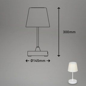 BRILO 7032416 LED venkovní stolní lampa s dotykovým vypínačem, pr.30 cm, LED modul, 3 W, 340 Lm, bílé (starý kód: BRILO 7032-416) - BRILO
