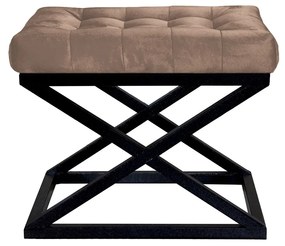 Atelier del Sofa Taburet Capraz - Black, Brown v2, Černá, Hnědá