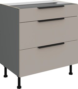 ARIA ta | dolní skříňka 80 D 3S zásuvková | 80 cm | PREMIUM BOX | antracit/béžová