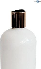 Dávkovač na mýdlo 500 ml bílý s černo-zlatým DISC TOP BELA