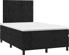 Box spring postel s matrací a LED černá 120 x 190 cm samet 3270325