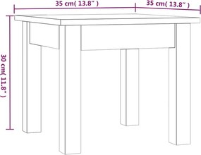 vidaXL Konferenční stolek 35 x 35 x 30 cm masivní borové dřevo [814219] Barva: Šedá