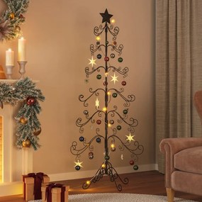 vidaXL Kovový vánoční stromeček dekorace černý 180 cm
