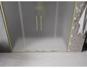 Mexen Velar Duo, posuvné sprchové dveře do otvoru 170 cm, 8mm sklo námraza, zlatá matná, 871-170-000-32-55