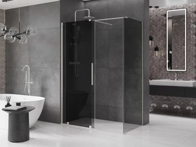 Mexen Velar, sprchový kout s posuvnými dveřmi 130 x 70 cm, 8mm šedé sklo, broušená ocel, 871-130-070-41-97