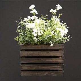 AMADEA Dřevěný obal s květináčem tmavý, 27x27x20cm