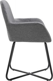 Jídelní židle 2 ks tmavě šedé textil 249808