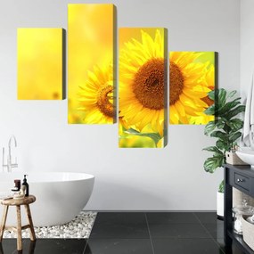 Vícedílný obraz Kvetoucí Slunečnice 3D Nedostatek Nedostatek Plátno Canvas 120x75