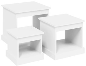 Konferenční stolky 3 ks bílé kompozitní dřevo - Default Title