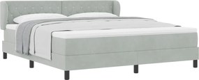 Postel s boxspringem s čelo Světle šedá 180 x 200 cm samet 3340346
