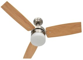 vidaXL Marketos Stropní ventilátor světlo a dálkový ovladač 108 cm světle hnědý