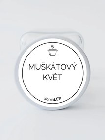 Samolepka na kořenky MUŠKÁTOVÝ KVĚT bílá 5 cm základní písmo