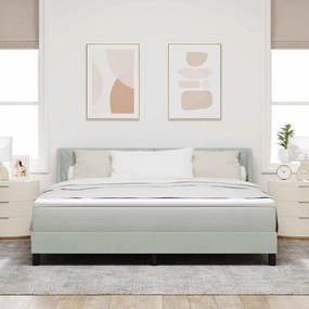Postel s boxspringem s čelo Světle šedá 200 x 180 cm samet 3341534