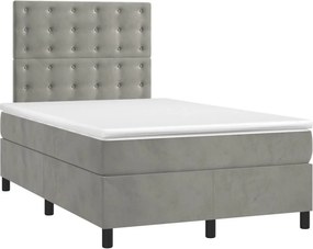 Box spring postel s matrací světle šedá 120 x 200 cm samet 3143253