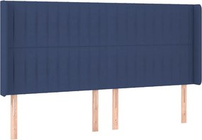 Box spring postel s matrací a LED modrá 160x200 cm textil 3139051