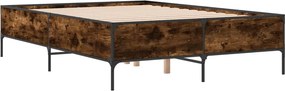 Rám postele kouřový dub 140 x 190 cm kompozitní dřevo a kov 3279809