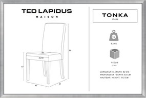 Krémová židle s tmavě hnědými nohami z bukového dřeva Ted Lapidus Maison Tonka