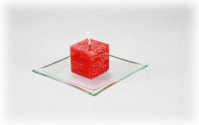 BDK-GLASS 1ks Svíčka kostka 4cm - červená