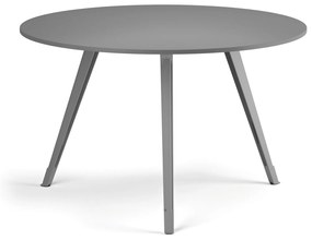 Konferenční stůl PRIMO ZEN, průměr 120 cm, šedostříbrná podnož, grafit