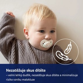 LOVI Dudlík svítící silikonový dynamický TEDDY LOVE 18m+ 2ks