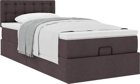 Osmanský postel s matrací tmavě šedá 90x200 cm textil 3311597