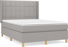 Box spring postel s matrací světle šedá 140 x 200 cm textil 3131993