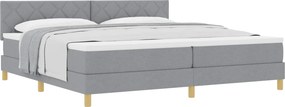 Postel s boxspringem s čelo Světle šedá 200 x 200 cm textil 3339021