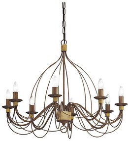 Ideal Lux - Lustr na řetězu CORTE 8xE14/40W/230V pr. 80 cm měď
