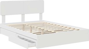 Postel s úložným prostorem Bílá 160 x 200 cm Kompozitní dřevo 3412255