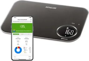 SENCOR SKS 7178BK černá / chytrá kuchyňská váha / max. 8kg / funkce TA