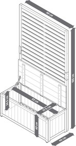 Tchibo - Modul zástěny s úložnou lavicí »Elin« 2 v 1 - barva: hnědá