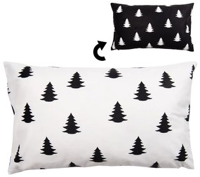 Bílý povlak na polštář se stromky Black&White X-Mas - 30*50 cm