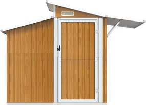 Zahradní kůlna hnědá 270 x 130 x 208,5 cm pozinkovaná ocel 316245