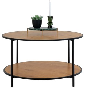 Oválný konferenční stolek Energy 60x45 cm, černá/hnědá