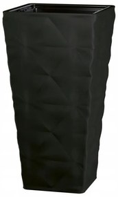 Květináč Diva Slim square 40 cm, černý FORMplastic