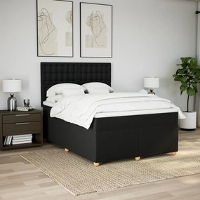 Box spring postel s matrací černá 140x200 cm textil 3293619