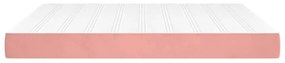 Taštičková matrace růžová 180 x 200 x 20 cm samet,  347853