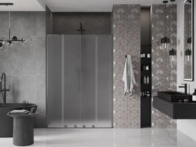Mexen Velar L Duo, posuvné sprchové dveře do otvoru 150 cm, 8mm sklo námraza, grafit broušený, 871-150-003-32-66