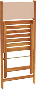 3dílný bistro set béžový textil a masivní dřevo 3281847